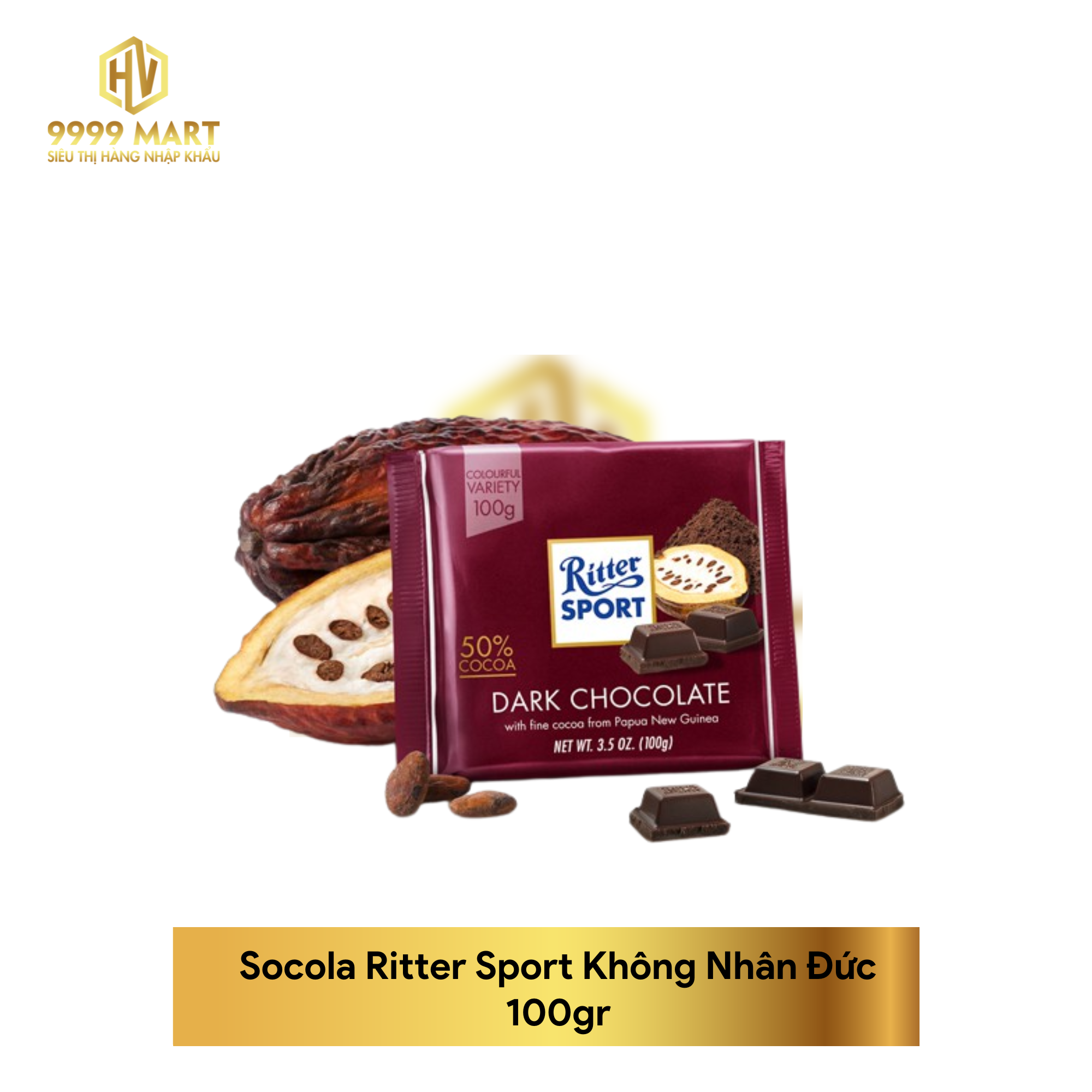 Socola Ritter Sport Không Nhân Đức 100gr – Siêu Thị Hàng Nhập Khẩu 9999
