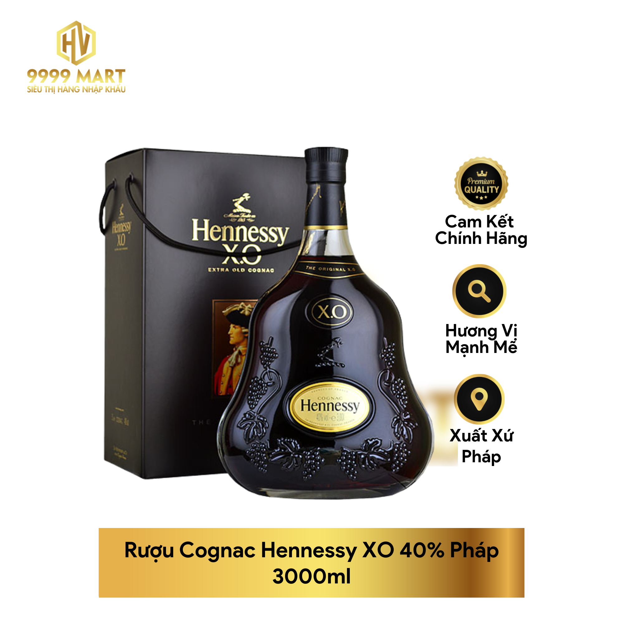 Rượu Cognac Hennessy XO 40% Pháp 3000ml – Siêu Thị Hàng Nhập Khẩu 9999