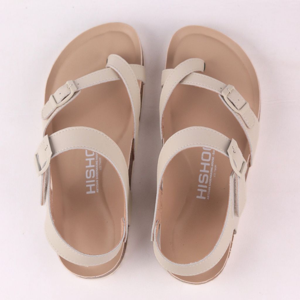 Dép đế trấu birken sandal quai ngang xỏ ngón premium HISHOO B118