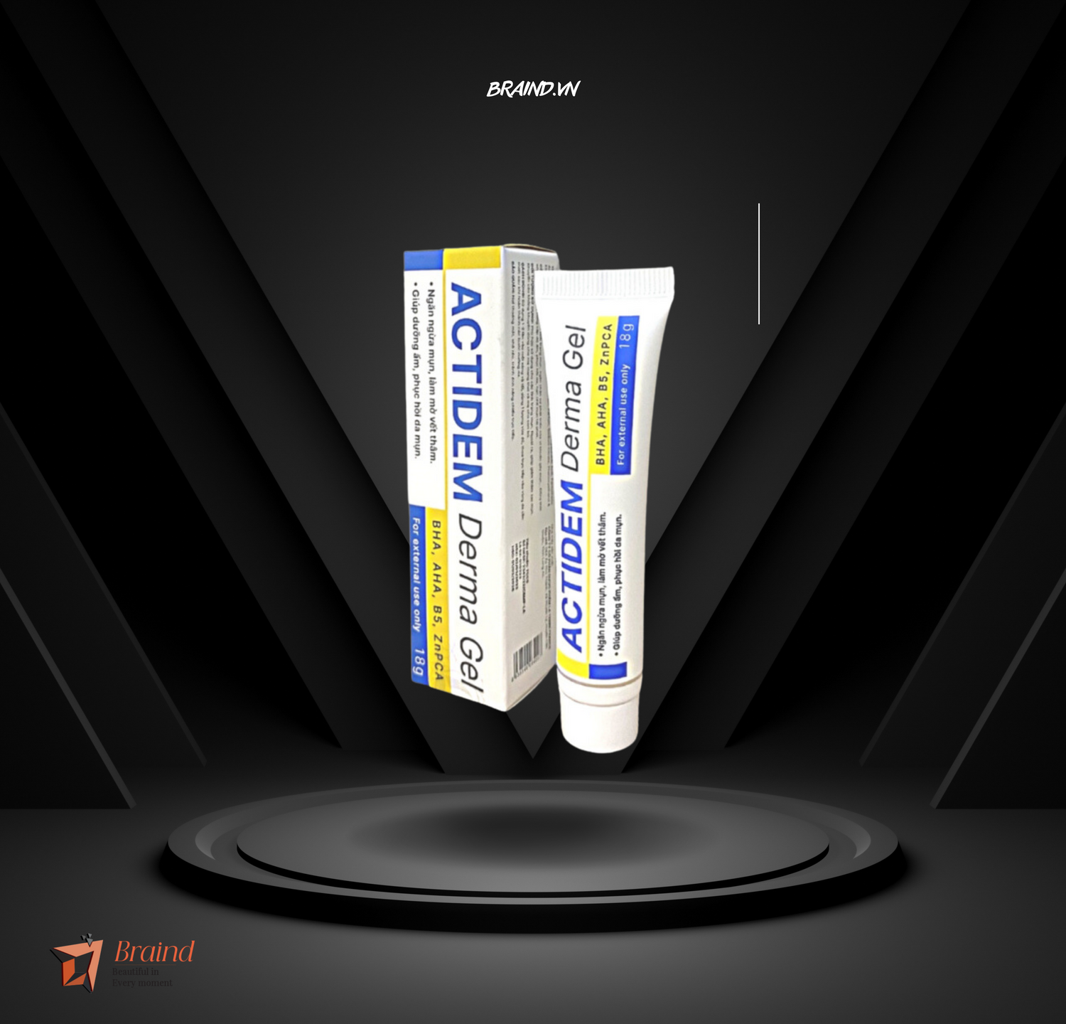 Gel Giảm Mụn Giảm Thâm Actiderm Derma Gel 18g– Braind