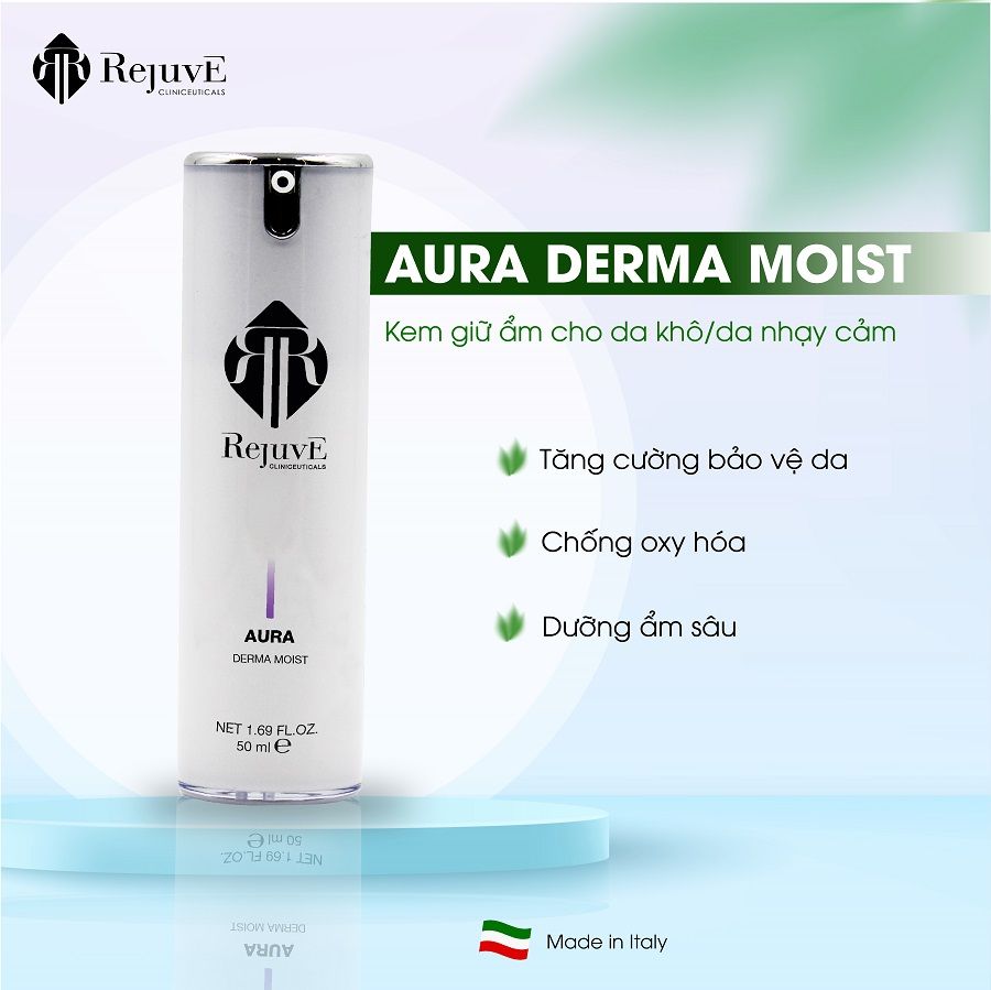 KEM DƯỠNG ẨM BAN NGÀY DÀNH CHO DA KHÔ NHẠY CẢM REJUVE AURA DERMA MOIST ...
