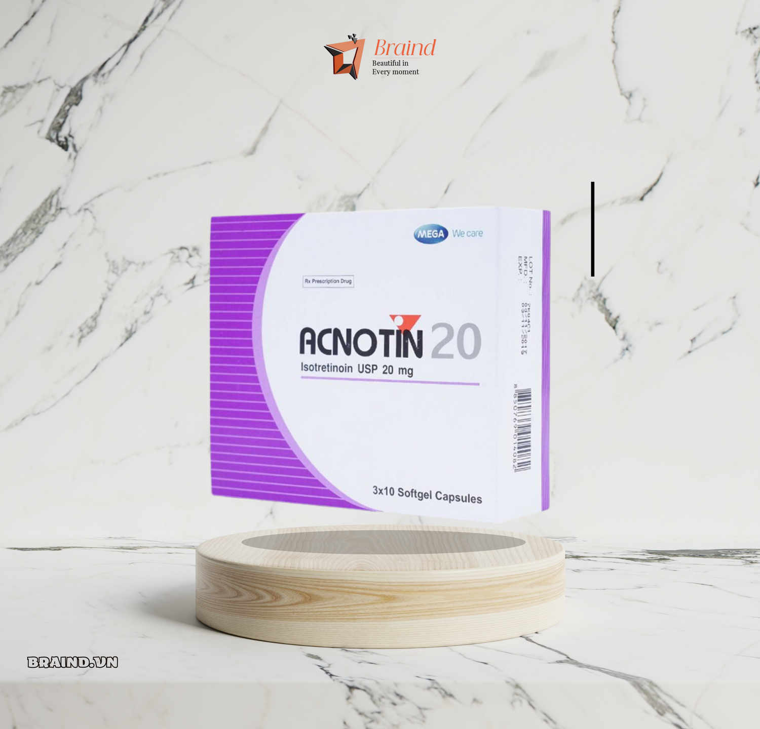 ACNOTIN 20 ( Hộp 3 vỉ x 10 viên ) - Viên uống trị mụn– Braind