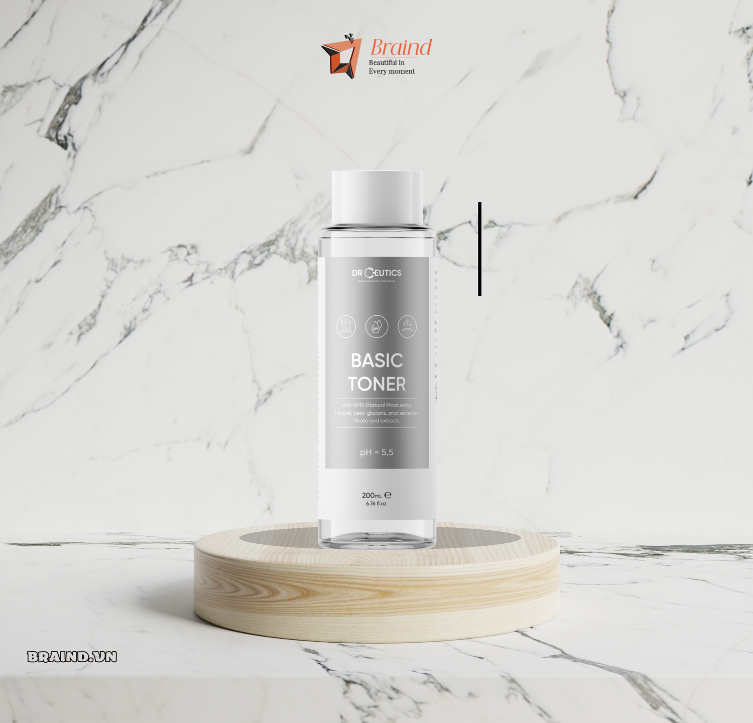 DRCEUTICS Basic Toner Cấp Ẩm Cho Da Dầu (200ml)– Braind