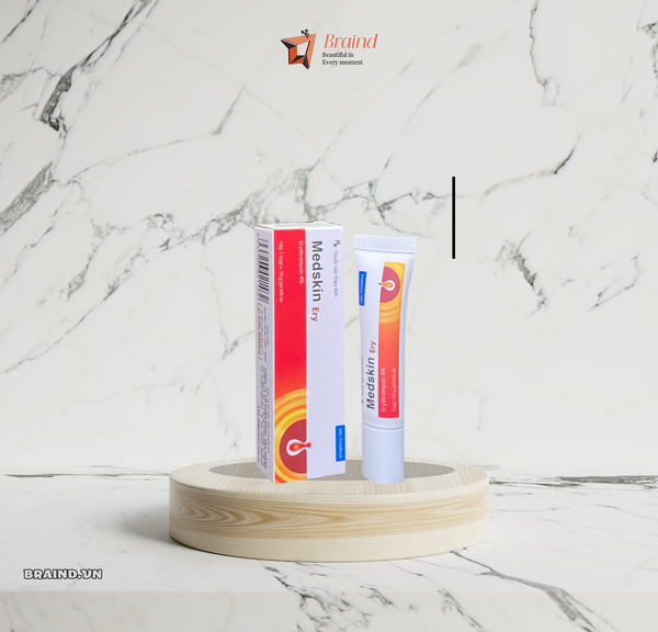 Gel Bôi Medskin Erythromycin 4 Trị Mụn Trứng Cá Tuýp 10g Braind