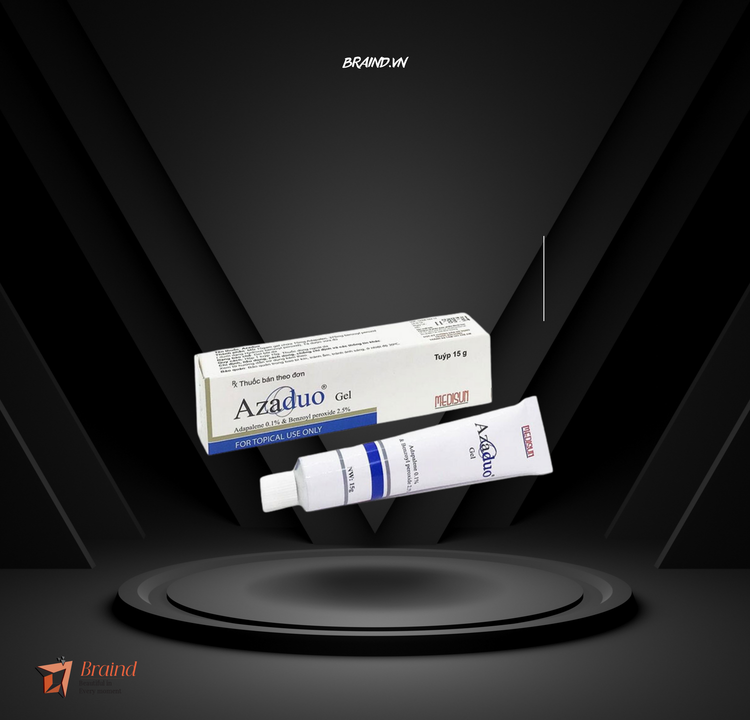Chấm Mụn Azaduo Gel Adapalene And Benzoyl Peroxide Trị Mụn Viêm ẩn Braind