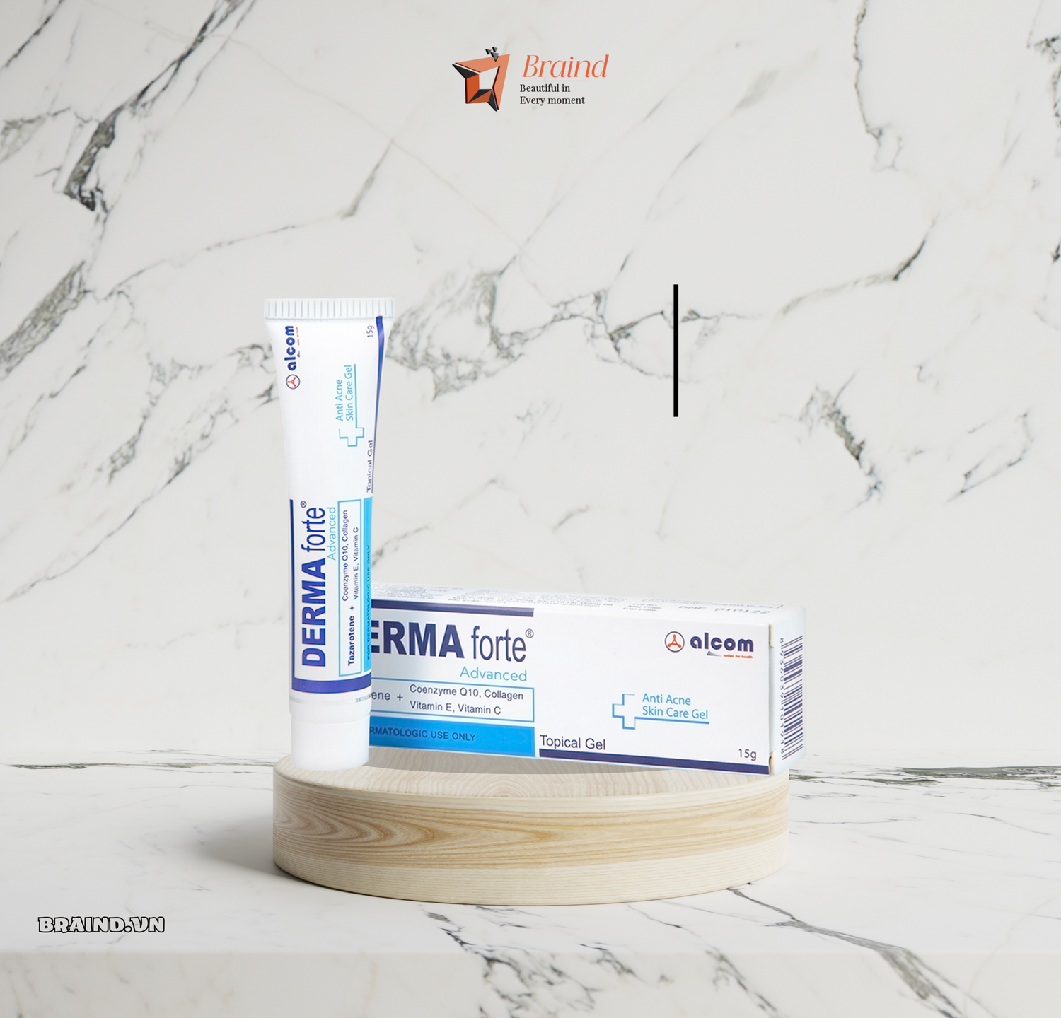 Gel Mờ Thâm Mụn Giảm Viêm DermaForte 15g– Braind