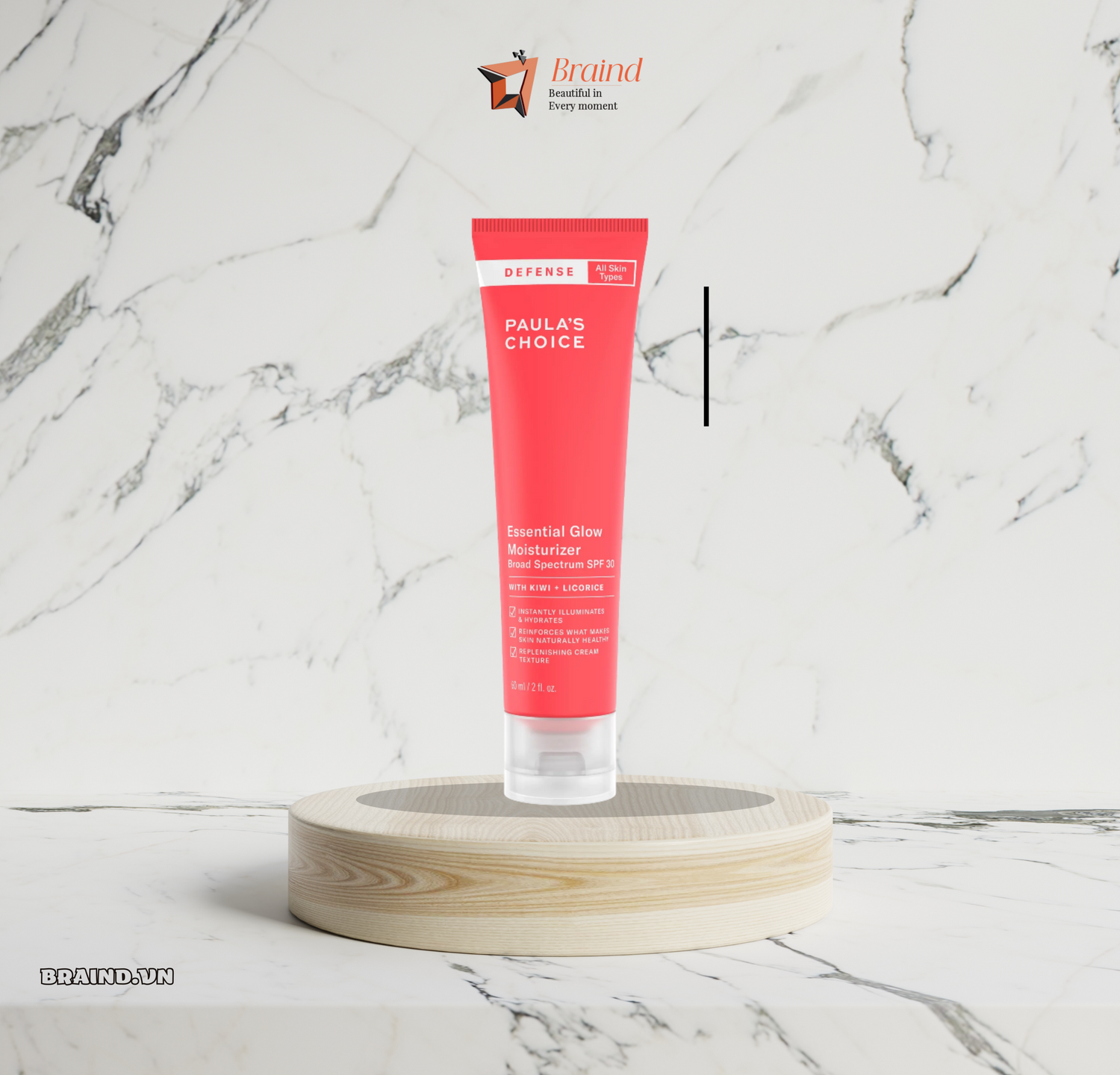 KEM CHỐNG NẮNG PHỔ RỘNG DEFENSE ESSENTIAL GLOW MOISTURIZER BROAD SPECT– Braind