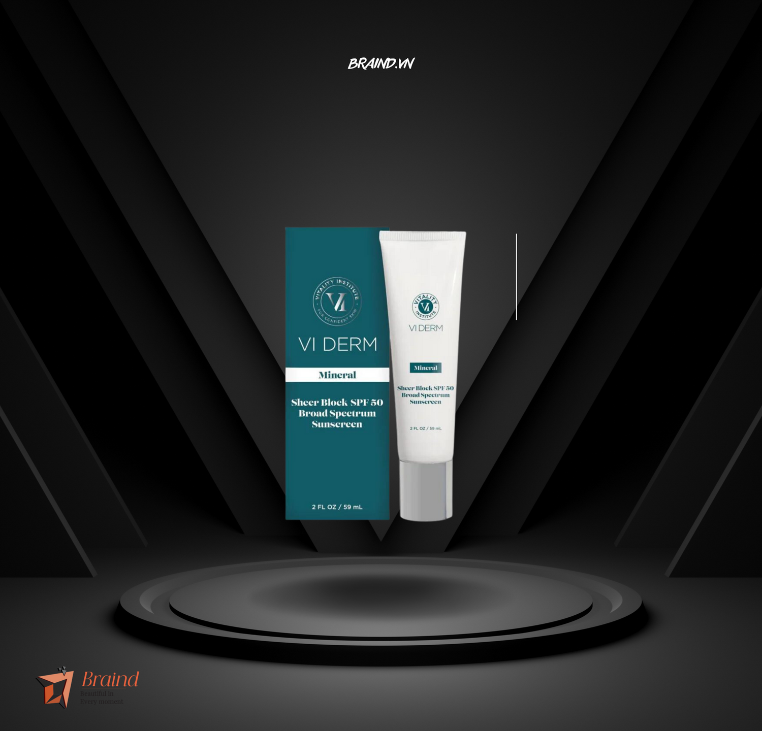 Viderm 4 Mineral Sheer SPF 50 Broad Spectrum Sunscreen– Braind
