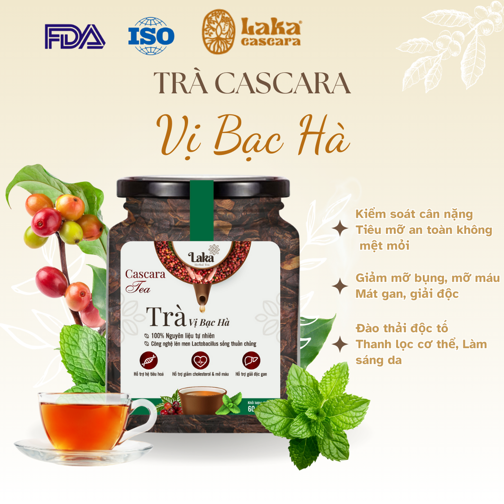 Trà Cascara Vị Bạc Hà 60g Lakacascara