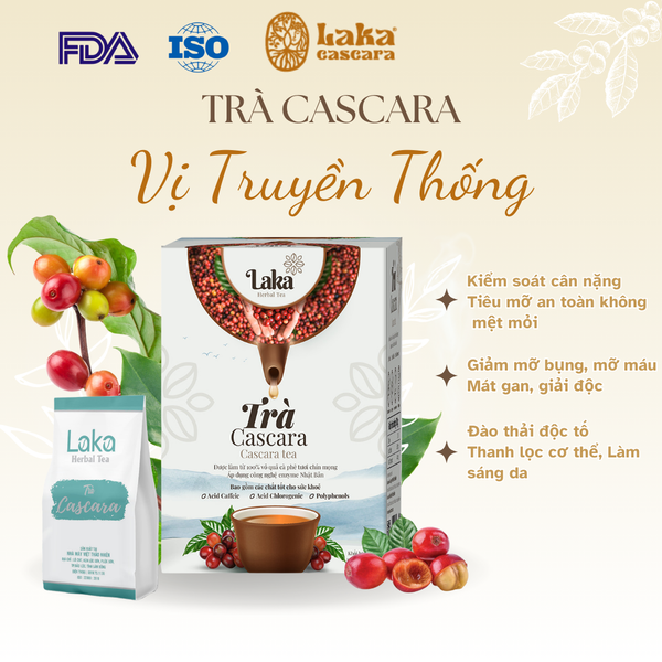 Trà Cà Phê Cascara LAKA Hộp 100Gr 100% vỏ cà phê chín mọng, công nghệ ...