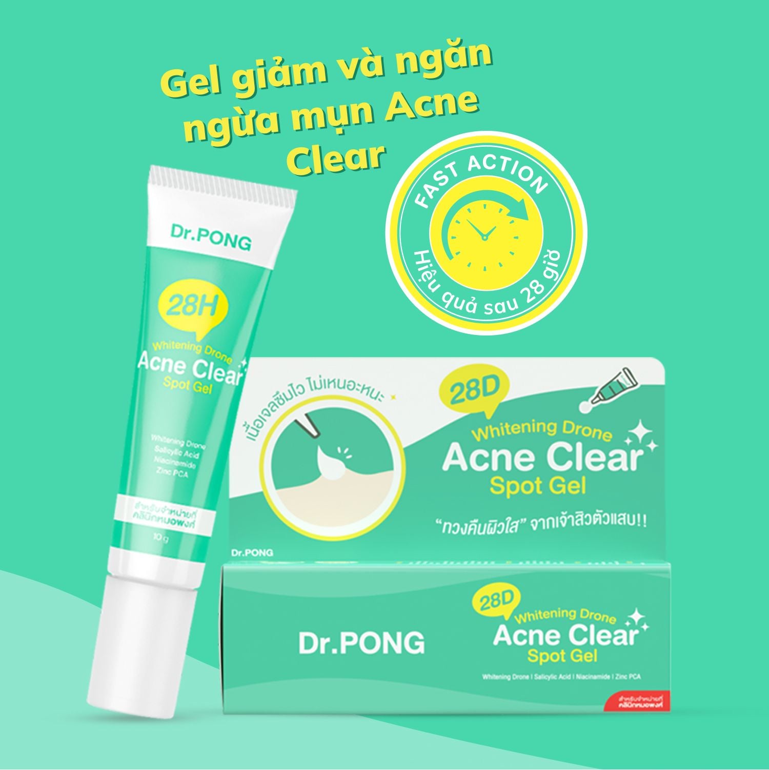 Gel trị mụn Whitening Drone Acne Clear Spot – Dr.PONG VIETNAM