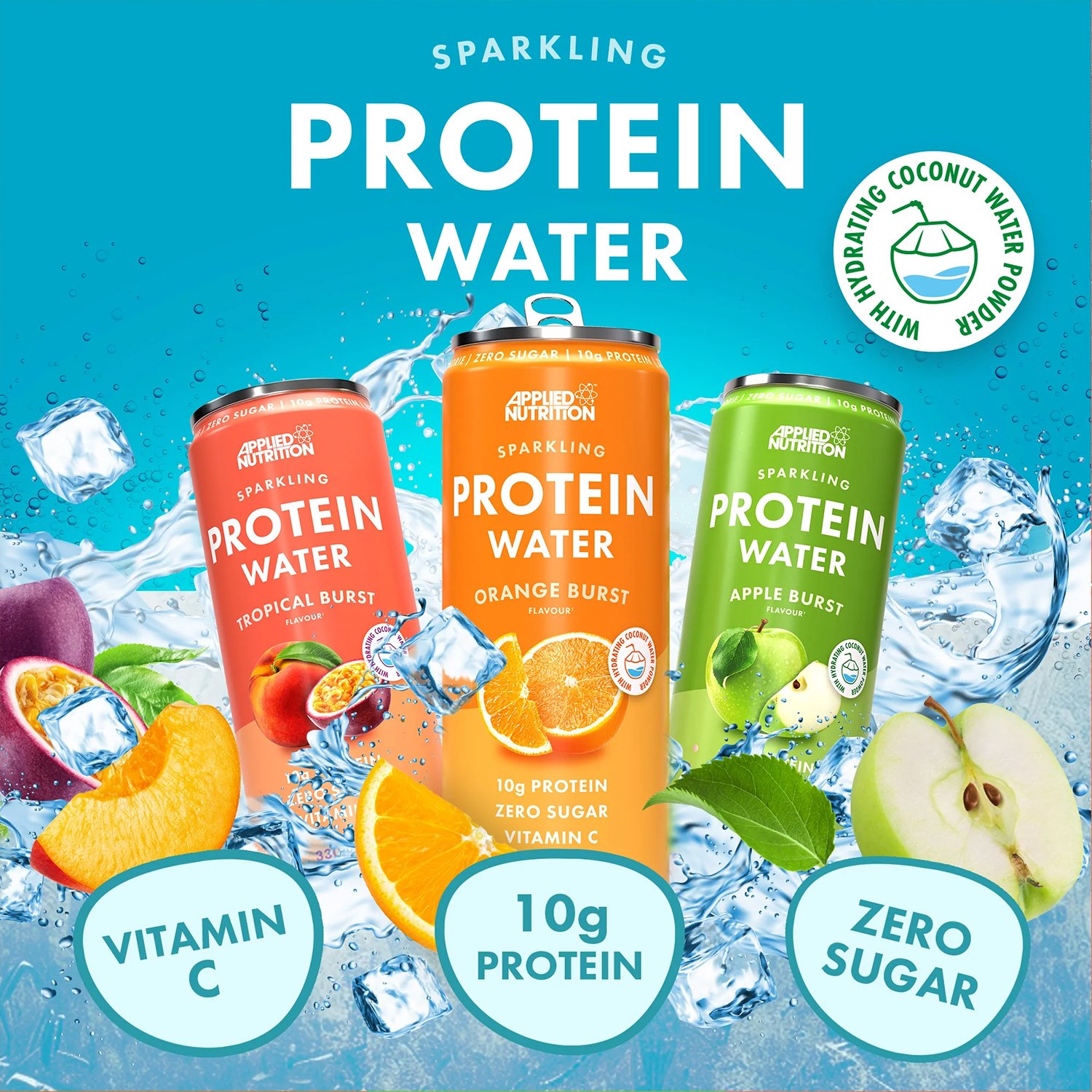 Applied Nutrition Sparkling Protein Water 300ml (1 Servings)