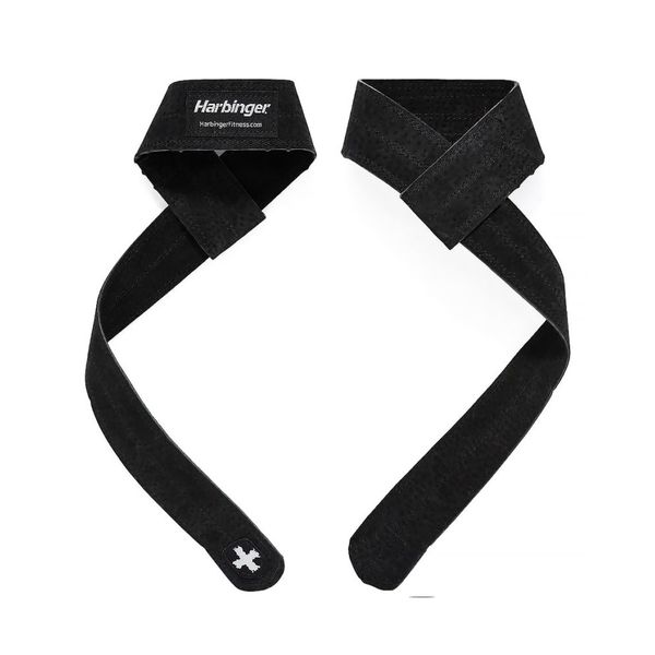 Harbinger Leather Lifting Straps, Black (Da thật)