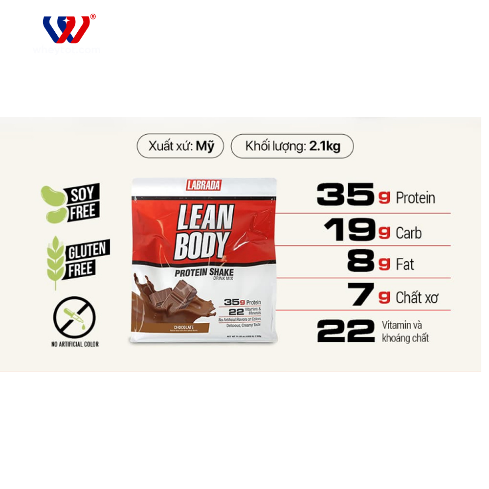 Bột tăng cơ giảm mỡ Lean Body Protein Shake Drink Mix | Labrada