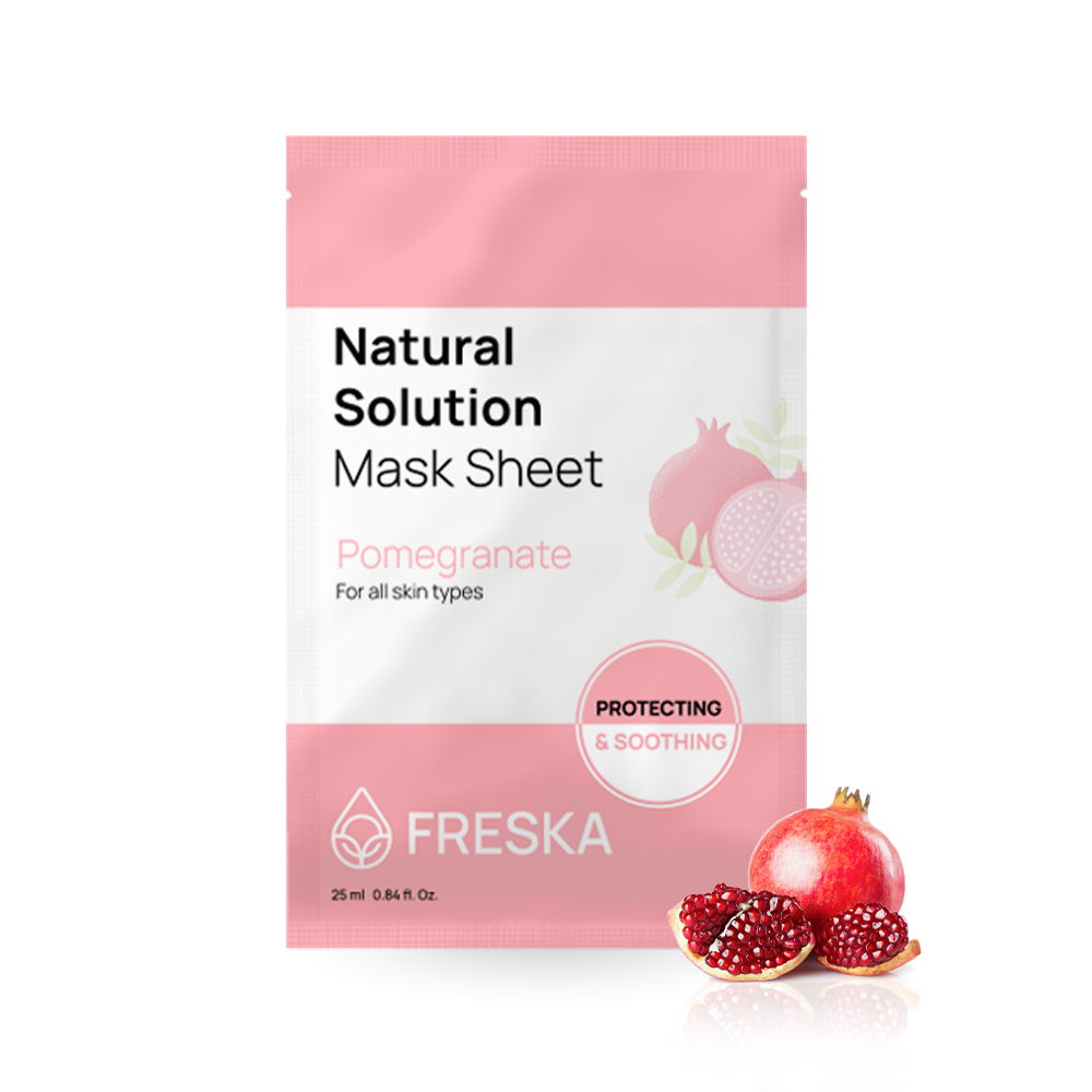 Mặt nạ giấy chiết xuất Lựu đỏ Natural Solution Sheet Mask – Pomegranat – Freska Việt Nam