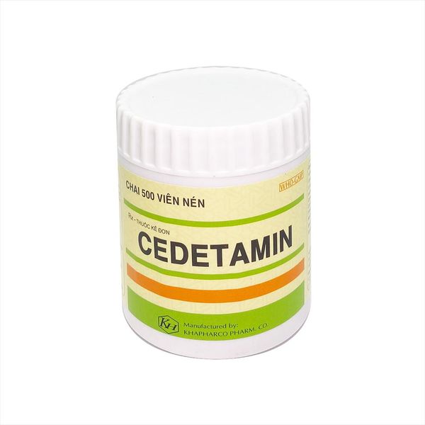 Cedetamin Khapharco (chai/500 viên nén) (trắng vàng) – Health Care Center