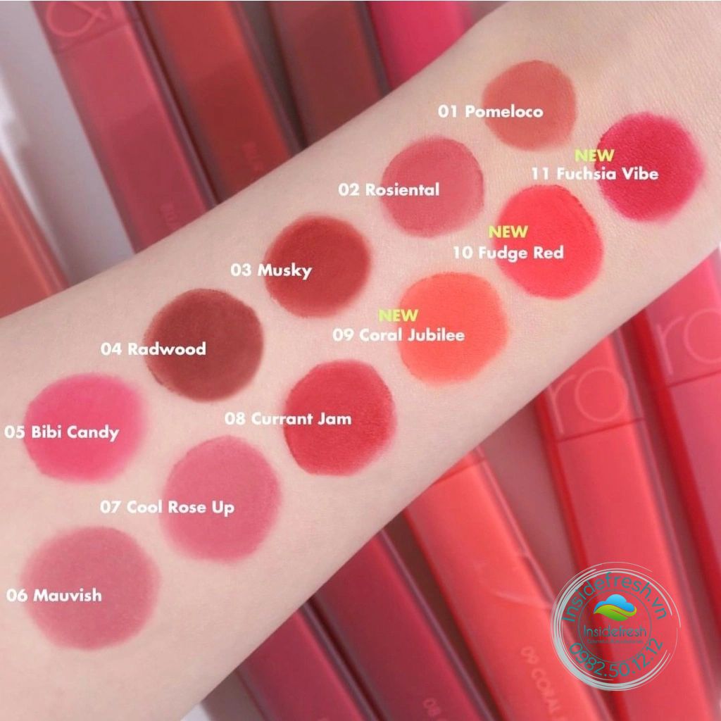 Son kem lì romand Màu 10 Fudge Red – Insidefresh Cosmetics