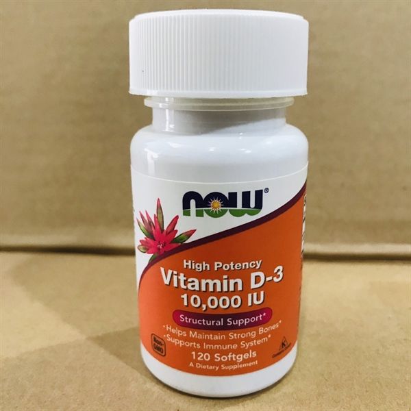 NOW VITAMIN D3 10.000 IU 120 VIÊN – GymWhey Shop