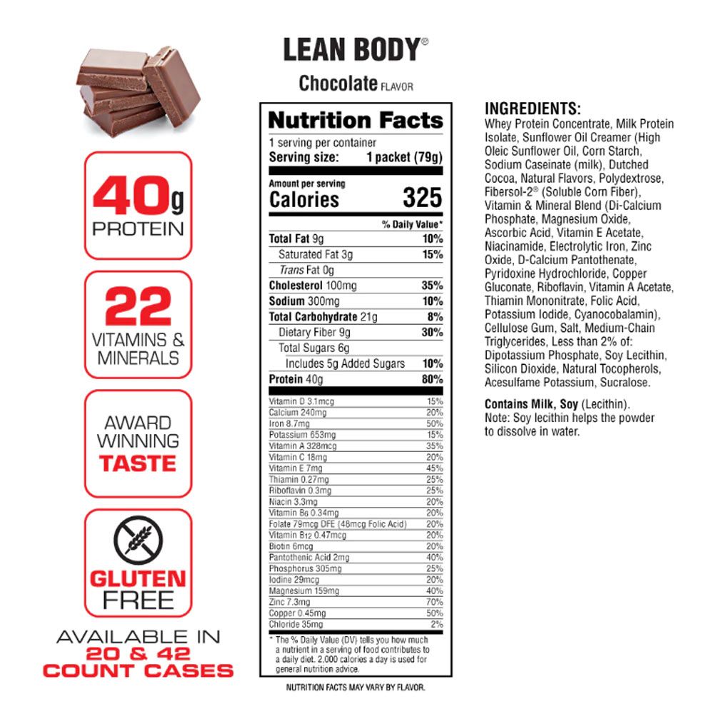 COMBO 10 GÓI LEAN BODY VỊ SOCOLA – GymWhey Shop