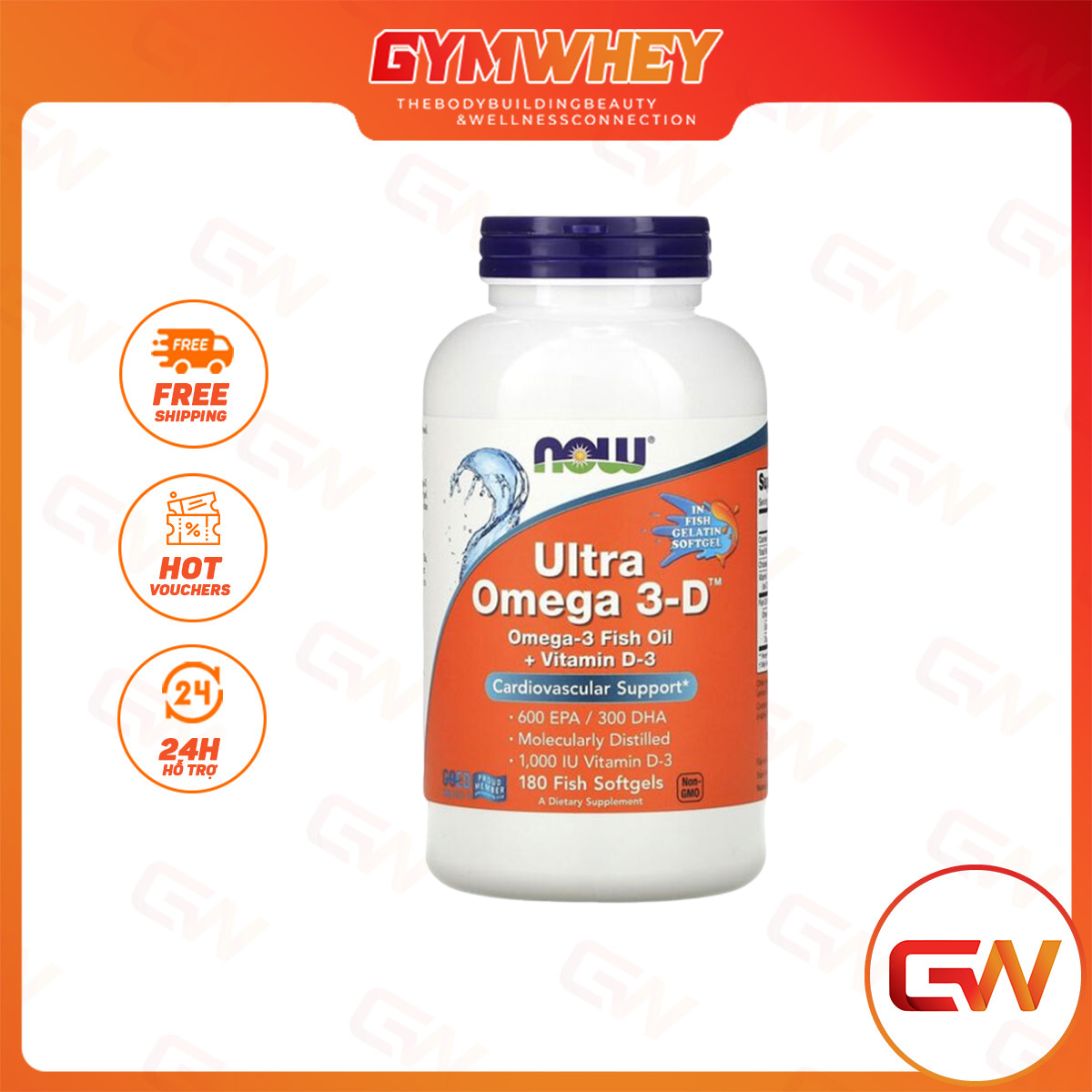 NOW ULTRA OMEGA 3 + D3 180 VIÊN – GymWhey Shop