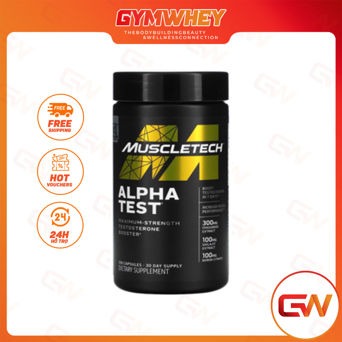 Muscletech Alpha Test 120 viên – GymWhey Shop