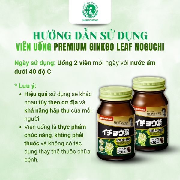 Thực Phẩm Bảo Vệ Sức Khỏe GINKGO LEAF 60 Viên - Hỗ trợ cải thiện trí n – Noguchi Việt Nam