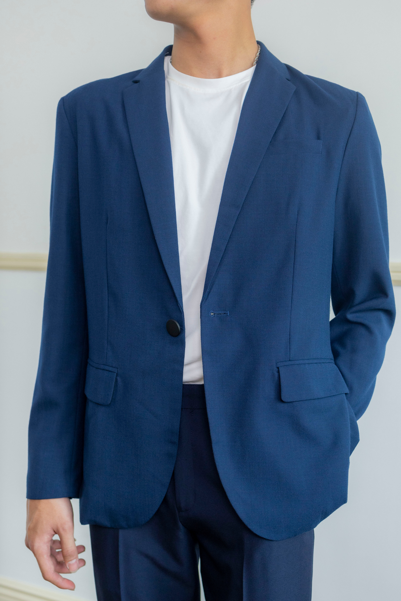 DARK BLUE BLAZER 1 NÚT XANH ĐEN – KHÀN BLAZER
