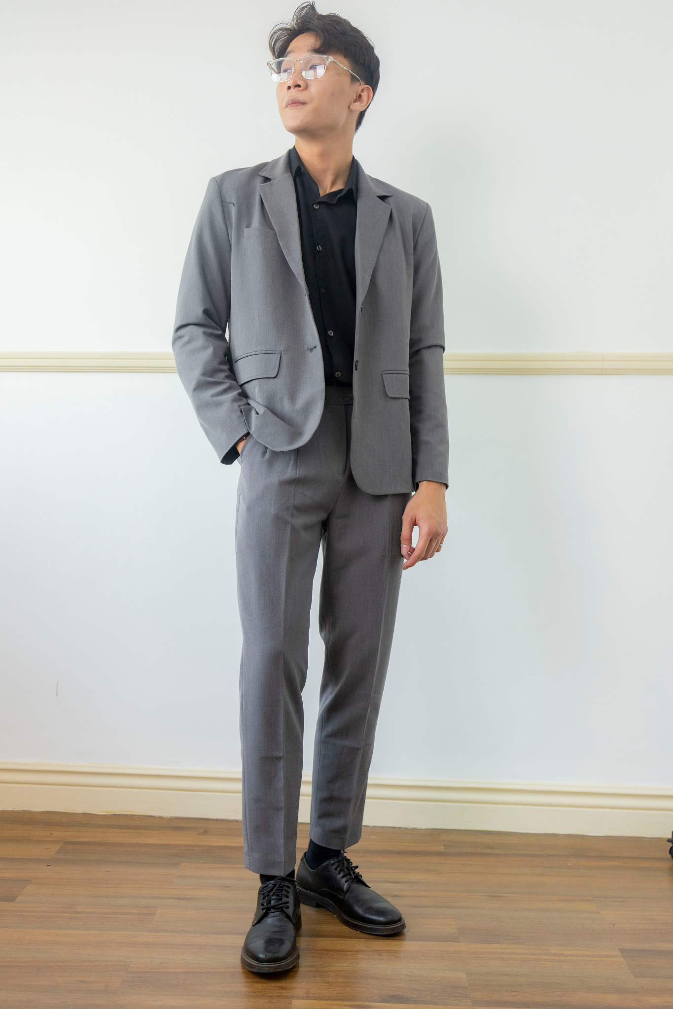 BASIC GREY BLAZER – KHÀN BLAZER