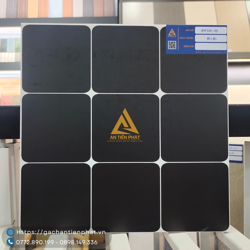 Gạch nền WC 30x30 337 ( TT337 ) TATA bề mặt mờ chống trượt màu đen – Showroom gạch ốp lát An ...