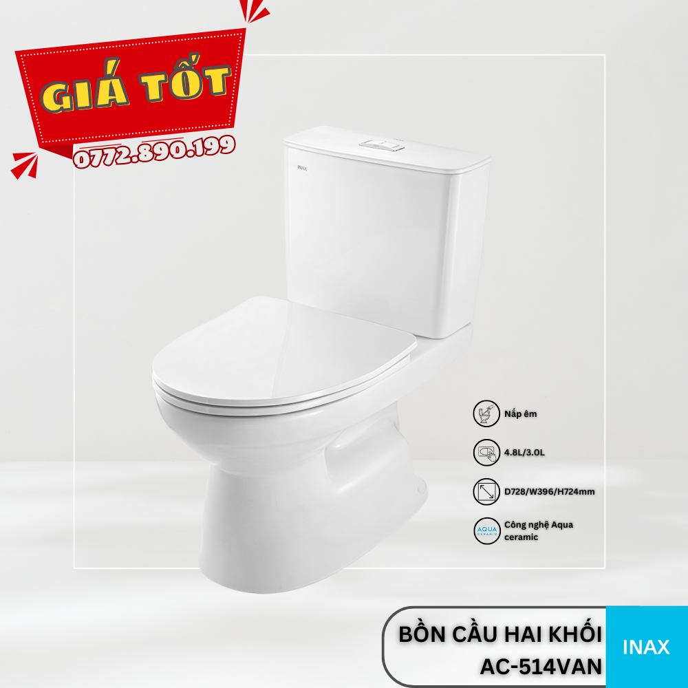 BỒN CẦU 2 KHỐI INAX AC-514VAN ( AC514VAN ) An Tiến Phát - Gạch Ốp Lát ...