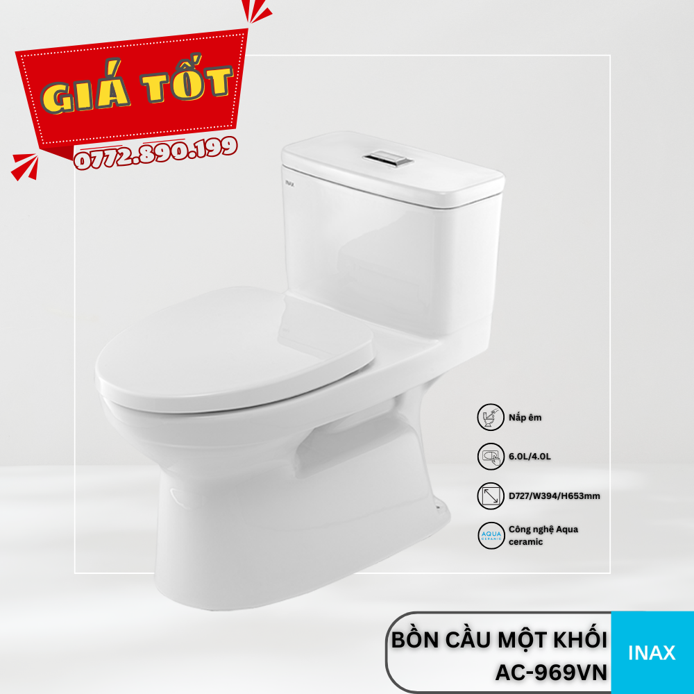 BỒN CẦU 1 KHỐI INAX AC-969VN ( AC969VN ) – Showroom gạch ốp lát An Tiến Phát