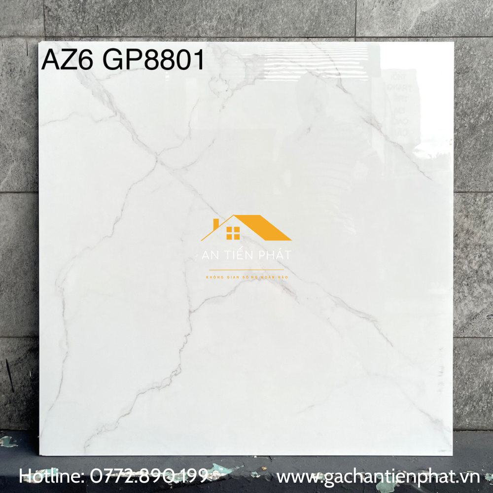 Gạch lát nền Arizona 80x80 AZ6 GP8801 Viglacera bề mặt bóng xương porc – Showroom gạch ốp lát An ...
