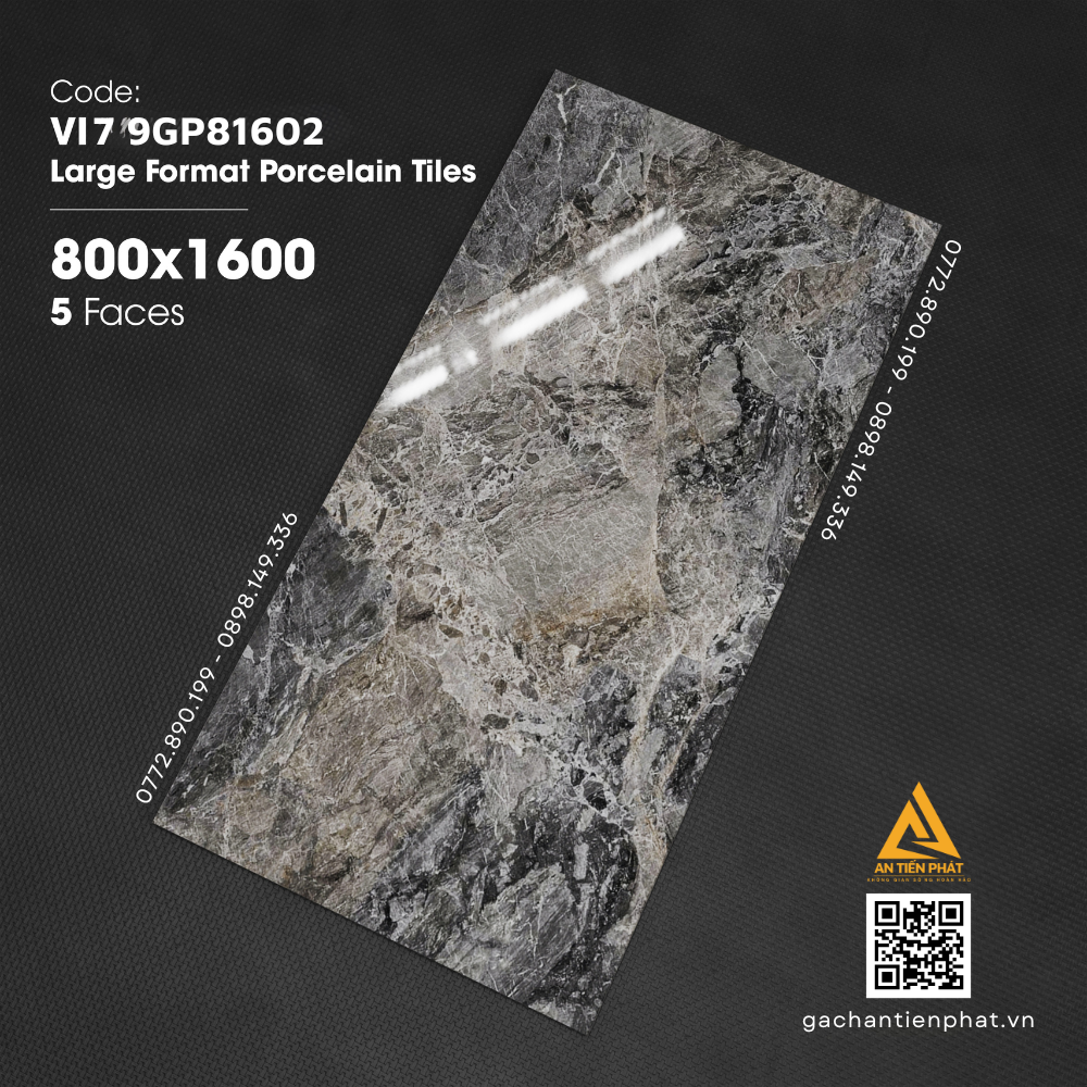 Gạch khổ lớn 80x160 Viglacera VI7 9GP81602 bề mặt bóng kiếng cao cấp – Showroom gạch ốp lát An ...