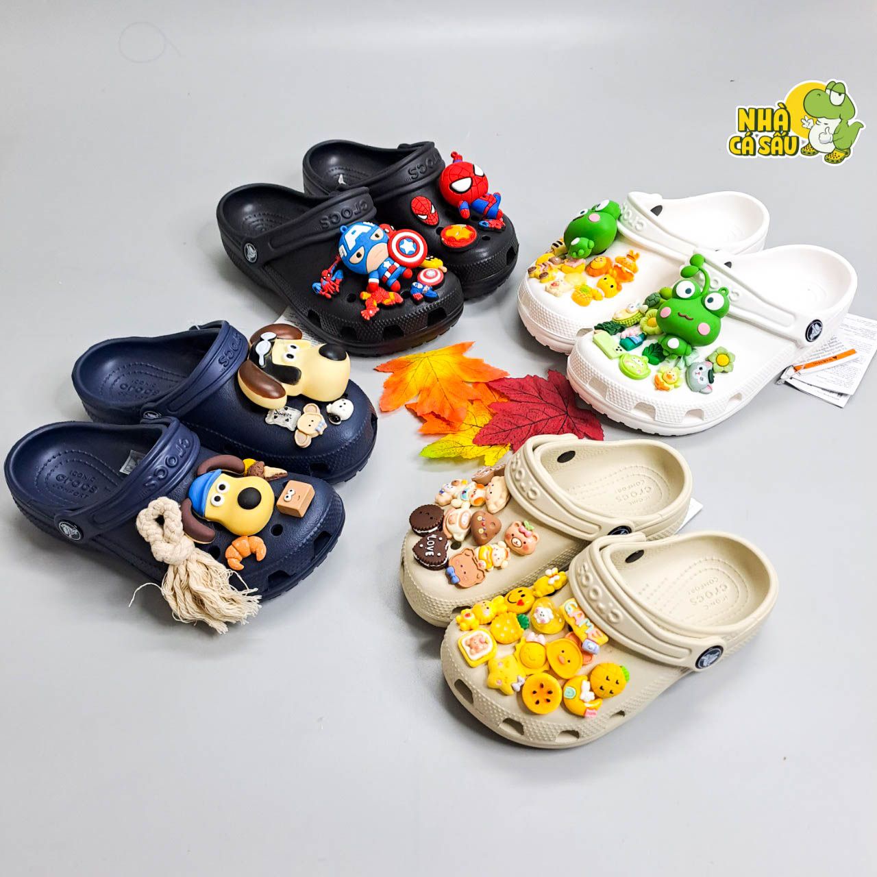 Dép sục crocs classic trẻ em màu navy, đen, xám chính hãng – Nhà Cá Sấu