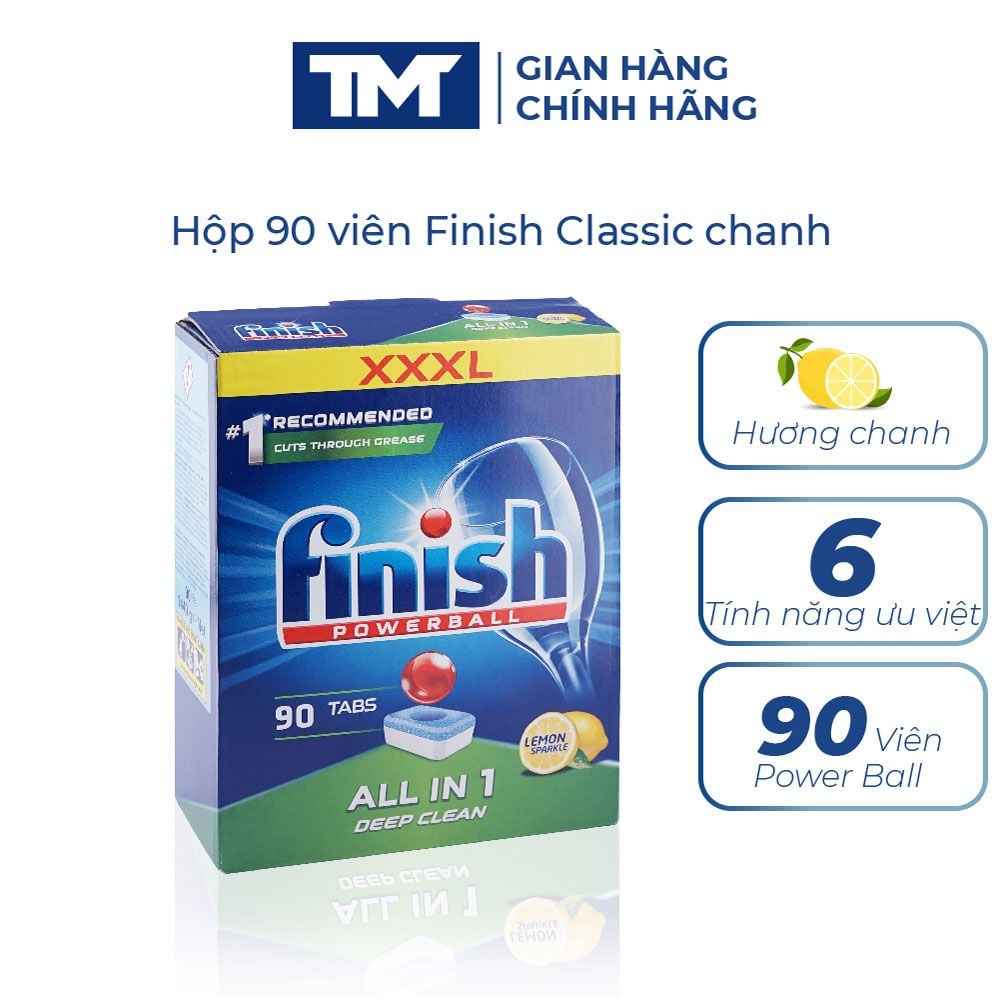 Viên rửa bát Finish All IN ONE 90 viên – Gia dụng xách tay Đức