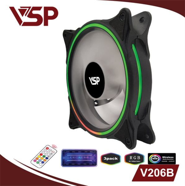 Bộ kit 3 Fan Led RGB + Hub VSP V206B - Bh 03 tháng