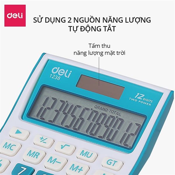Máy tính 12 số Deli E1238 (1/20/80) – HIỆU SÁCH MAI
