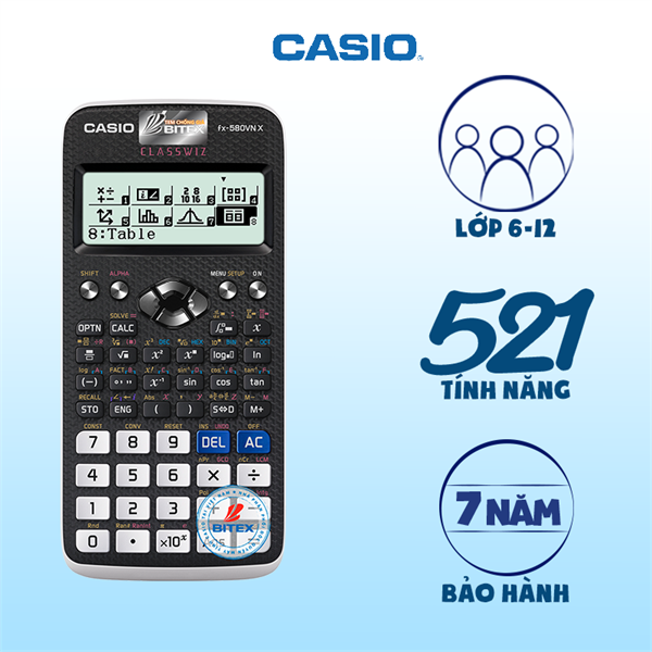 Máy tính Casio Fx-580VN X (10) – HIỆU SÁCH MAI