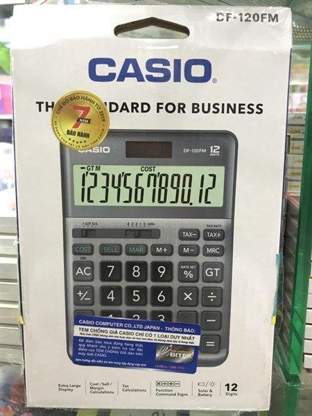 Máy tính Casio DF-120FM 12 số – HIỆU SÁCH MAI