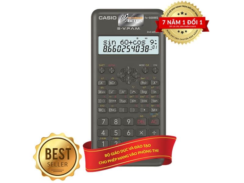 Máy tính casio FX-500MS – HIỆU SÁCH MAI