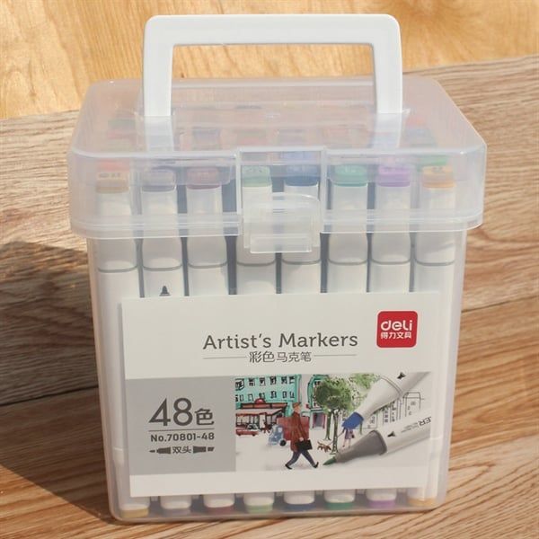 Bút dạ nước 48 màu Deli 70801-48 (1/12) – HIỆU SÁCH MAI