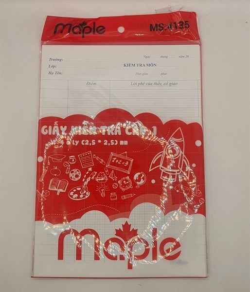 Giấy kiểm tra ô ly Maple – HIỆU SÁCH MAI