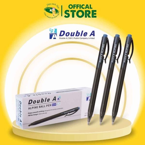 Bút bi bấm 0.7mm Alpine Double A DBP-507-BB – HIỆU SÁCH MAI