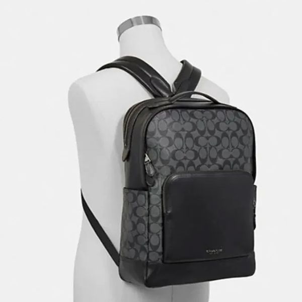 Balo Coach Graham In Signature Canvas Backpack