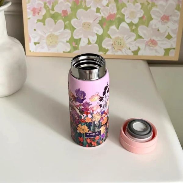 Bình giữ nhiệt Magrace 220ml với 4 mẫu màu có họa tiết cây cỏ hoa lá