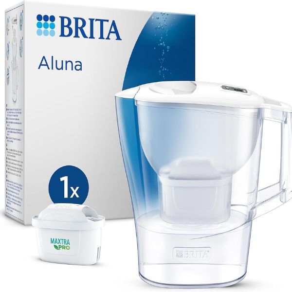 Bình lọc nước Brita Aluna MX Pro White 2.4L kèm 3 lõi lọc model 2024
