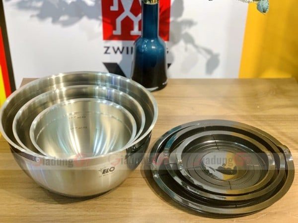 Bộ 3 Tô trộn Elo 18cm/ 20cm/ 24cm có nắp đậy