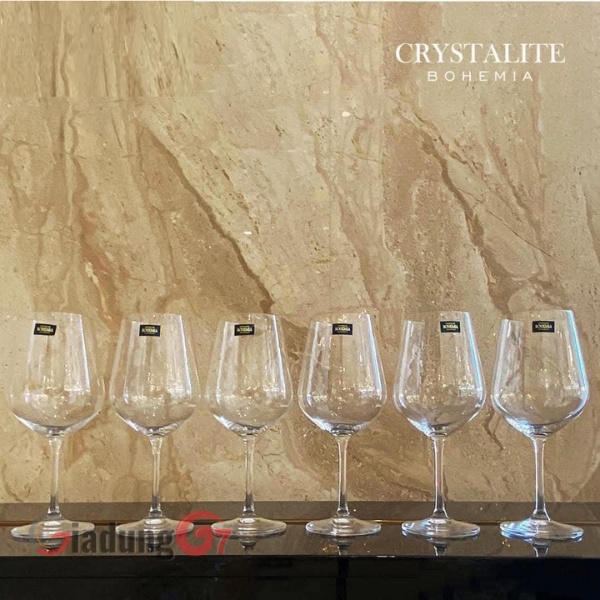 Bộ 6 ly pha lê Bohemia Strix 600ml uống rượu vang