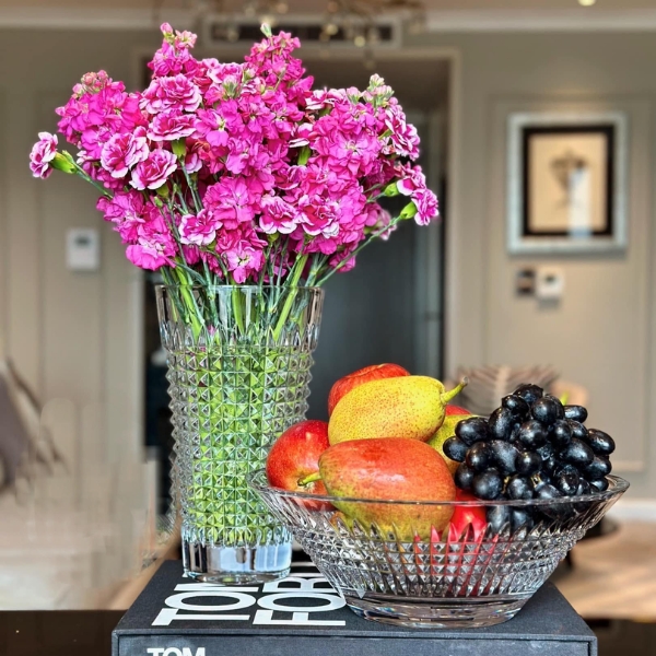 Lọ hoa Rogaska Diamond 27,5cm pha lê cao cấp tạo hình thủ công