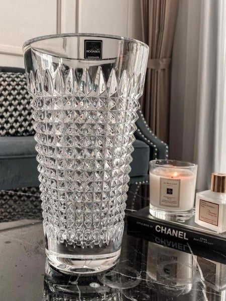 Lọ hoa Rogaska Diamond 27,5cm pha lê cao cấp tạo hình thủ công
